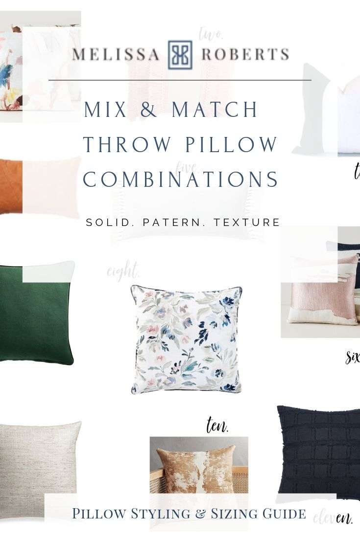 Decorative Pillows Combination with Guidelines and Sizing Guide